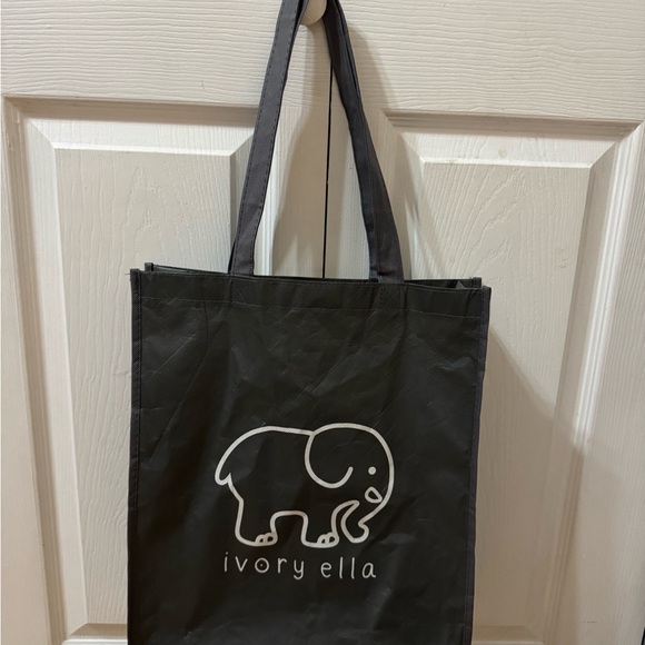 ivory ella | Bags | Ivory Ella Charcoal Tote With Elephant Logo | Poshmark